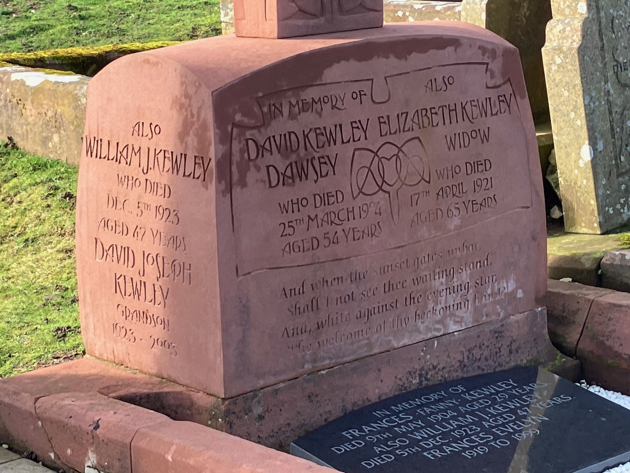 David Kewley “Dawsey” grave – Archibald Knox